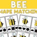 Bee 2D Shape Matching Clip Cards | Printable Math Activity for ...