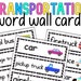 Transportation Word Wall Cards With Pictures, Vocabulary, Preschool and ...
