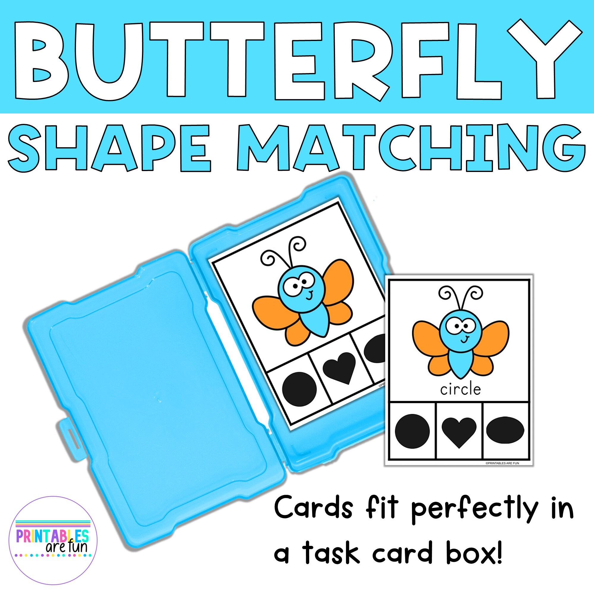 Butterfly 2D Shape Matching Clip Cards | Printable Math Activity for ...