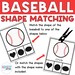 Baseball 2D Shape Matching Clip Cards Math Task Cards Printable Shapes ...