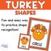 Thanksgiving Turkey 2D Shape Posters and Flash Cards | Printable Math ...