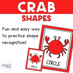 Crab 2D Shape Posters and Flash Cards | Printable Math Activity for ...