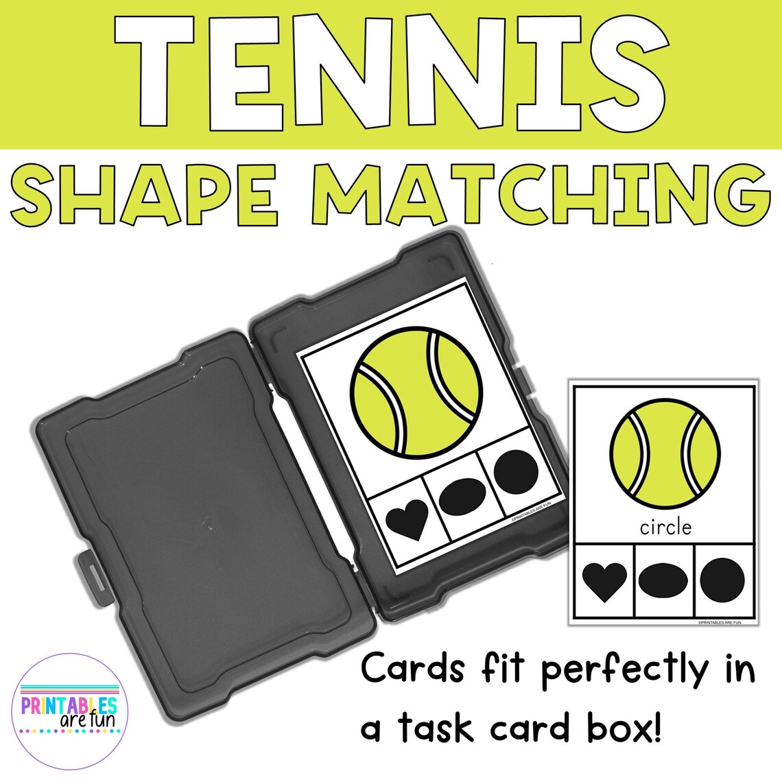 Tennis 2D Shape Matching Clip Cards | Printable Math Activity for ...