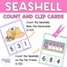 Summer Seashell Count and Clip Cards 1-10 Math Task Cards Printable ...