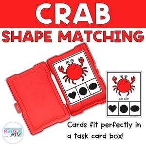 Crab 2D Shape Matching Clip Cards | Printable Math Activity for ...