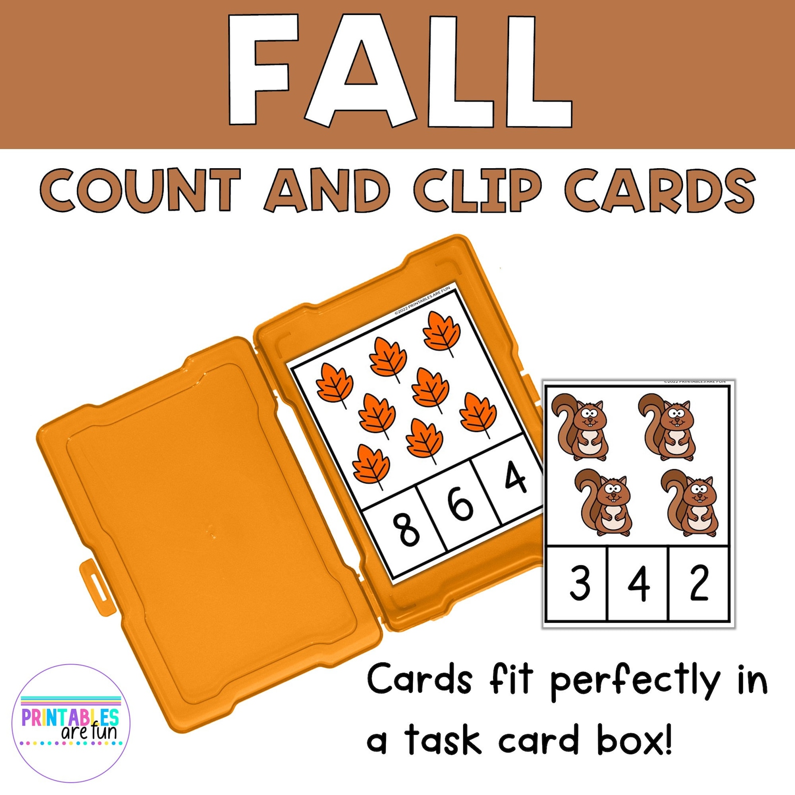 Fall Count and Clip Cards 1-20 Printable Activity Preschool - Etsy