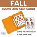 Fall Count and Clip Cards 1-20 Printable Activity Preschool - Etsy