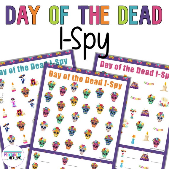 Day of the Dead I-spy Printable Activity for Kids Día De Los - Etsy
