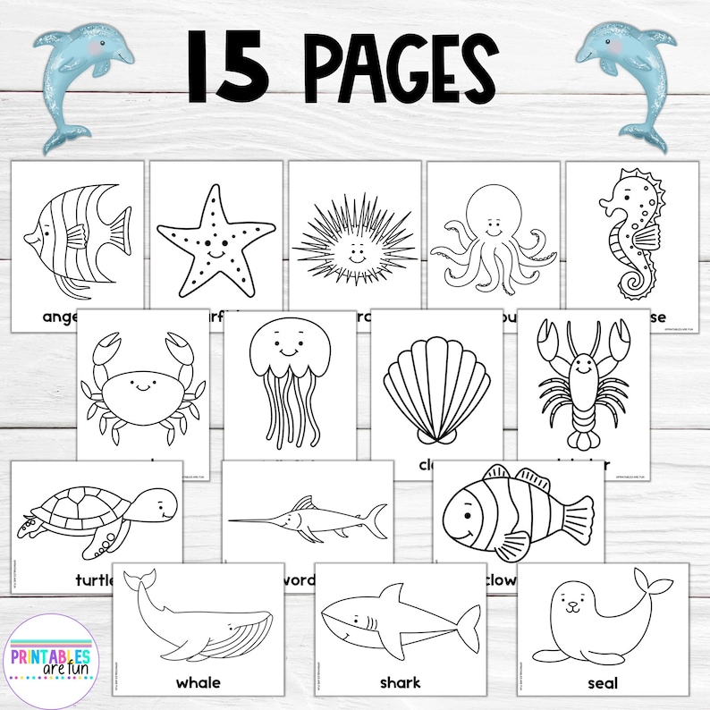 Ocean Animals Coloring Pages for Kids | Under the Sea Printable ...