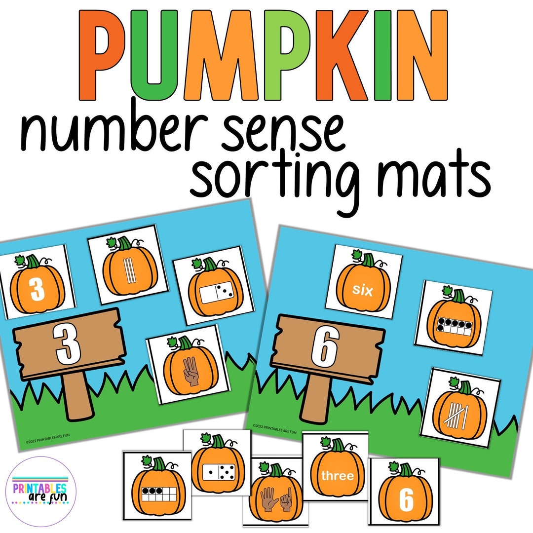 Pumpkin Number Sense Sorting Mats, Subitizing Numbers 1-10, Preschool ...