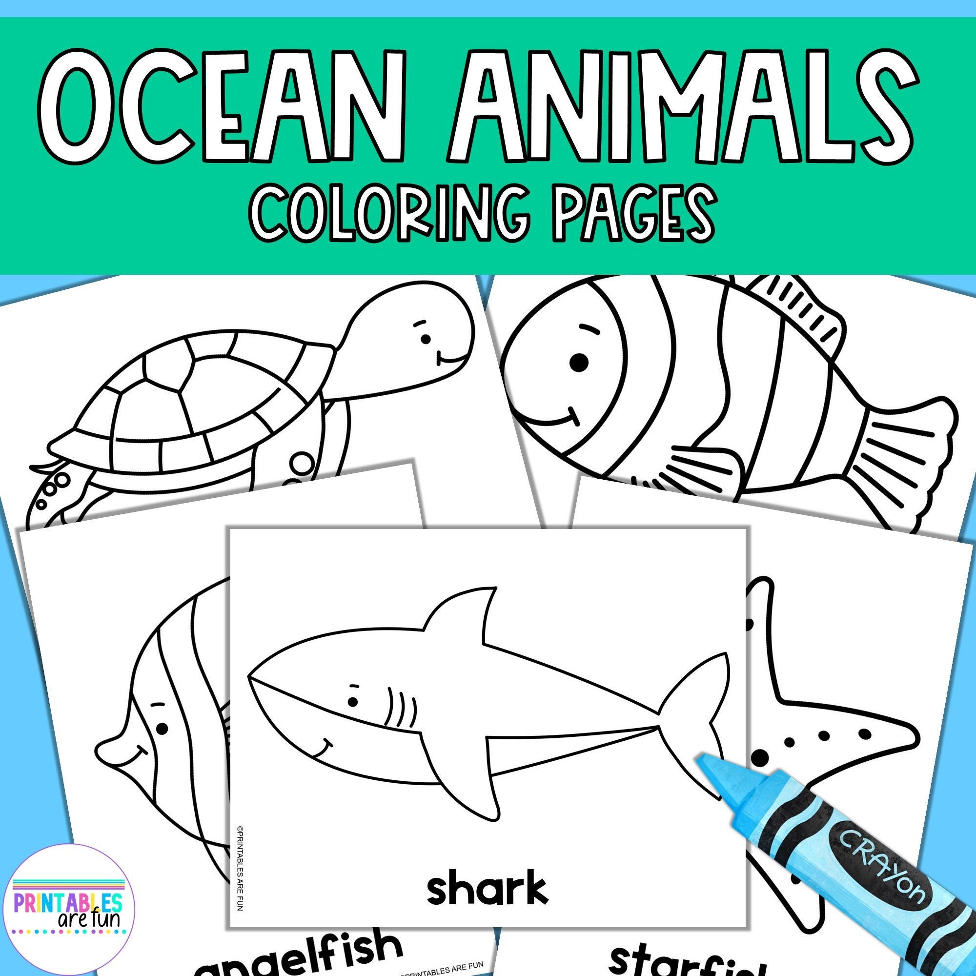Ocean Animals Coloring Pages for Kids | Under the Sea Printable ...