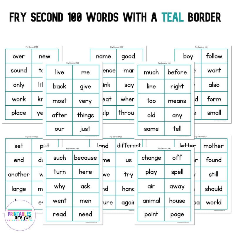 Sight Word Flash Cards for Kindergarten to 3rd Grade | Dolch and Fry ...