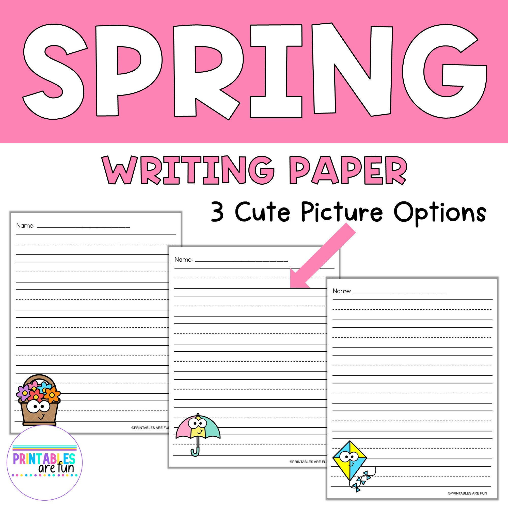 Spring Writing Paper for Kids | Printable Lined Paper | Story Writing ...