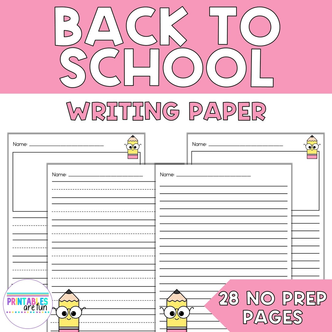 Back to School Writing Paper for Kids | Printable Lined Paper | Story ...