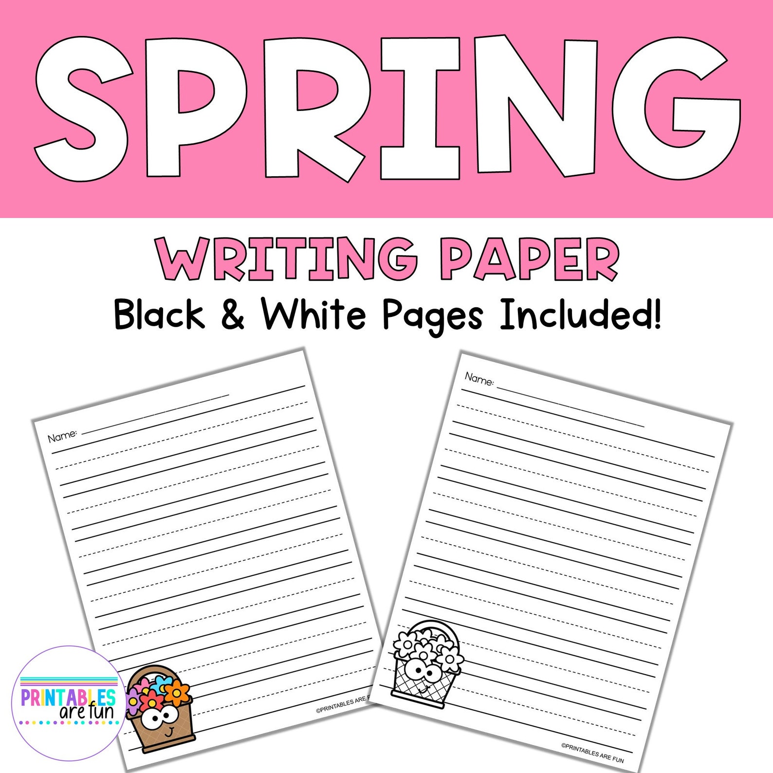 Spring Writing Paper for Kids | Printable Lined Paper | Story Writing ...