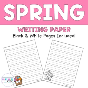 Spring Writing Paper for Kids | Printable Lined Paper | Story Writing ...