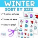 Winter Sort by Size Activity, Size Sorting Mats, Preschool, Homeschool ...