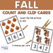 Fall Count and Clip Cards 1-20 Printable Activity Preschool - Etsy