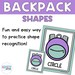 School Backpack 2D Shape Posters and Flash Cards | Printable Math ...