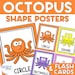 Octopus 2D Shape Posters and Flash Cards | Printable Math Activity for ...