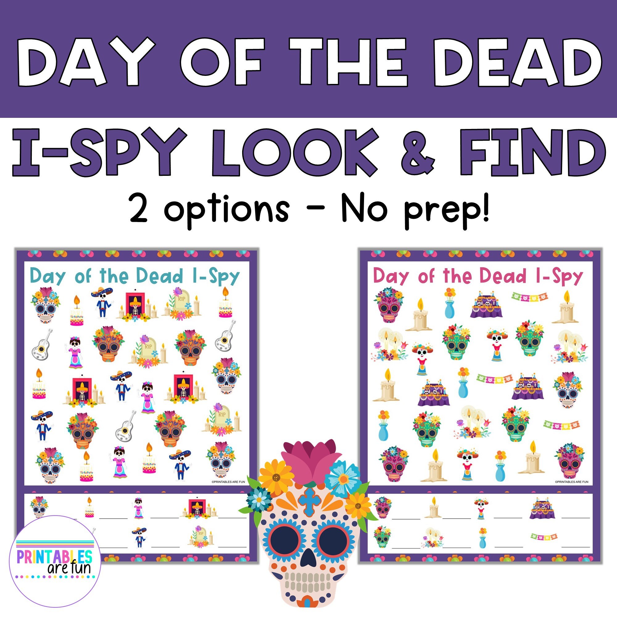 Day of the Dead I-spy Printable Activity for Kids, Día De Los Muertos ...