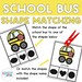 School Bus 2D Shape Matching Clip Cards | Printable Math Activity for ...