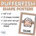 Pufferfish 2D Shape Posters and Flash Cards | Printable Math Activity ...
