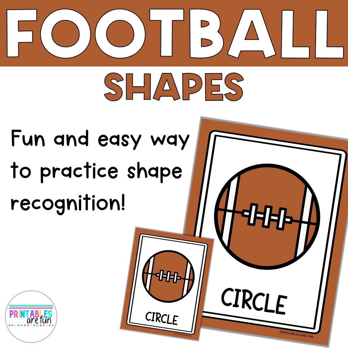 Football 2D Shape Posters and Flash Cards | Printable Math Activity for ...