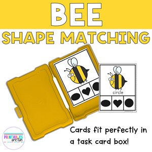 Bee 2D Shape Matching Clip Cards | Printable Math Activity for ...