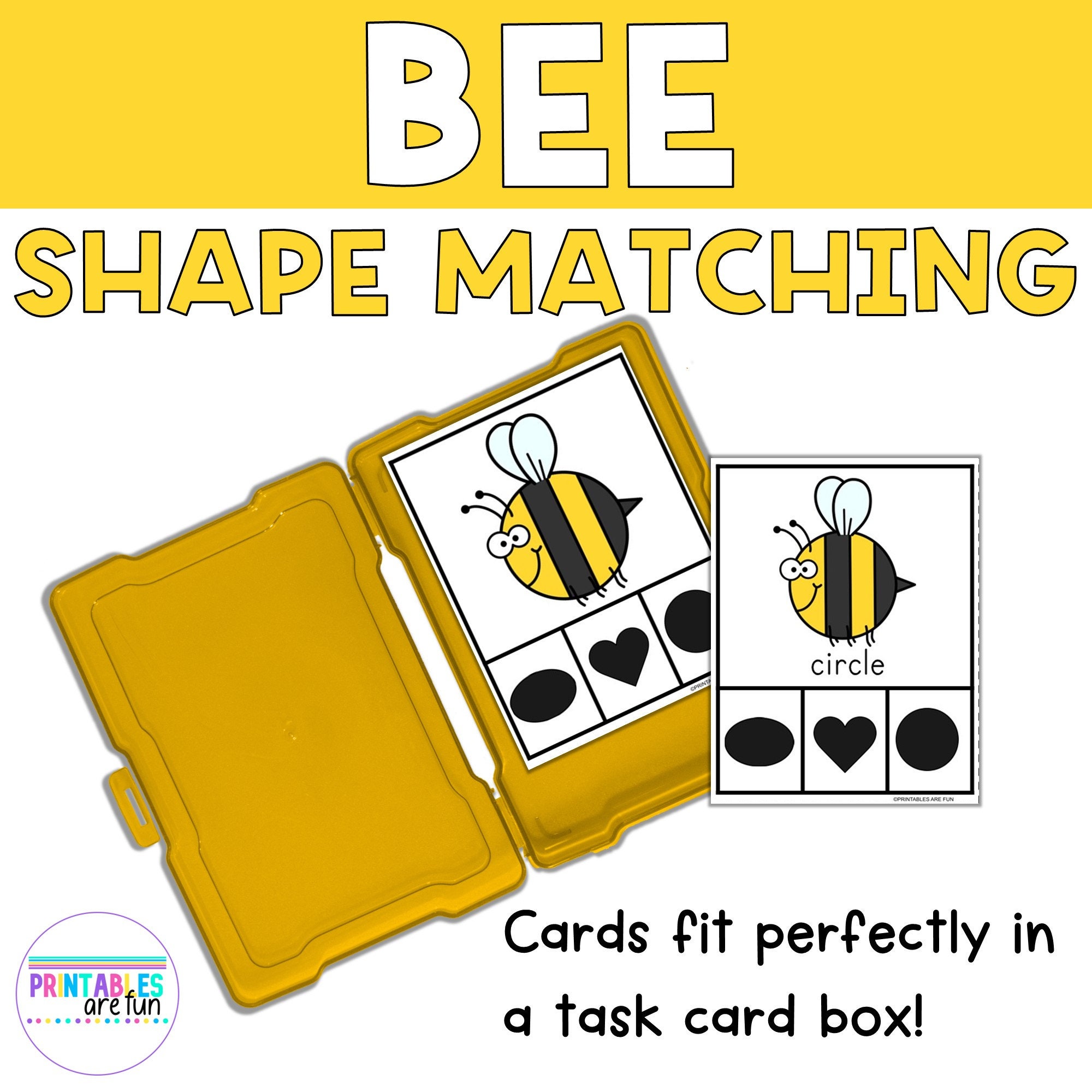 Bee 2D Shape Matching Clip Cards | Printable Math Activity for ...