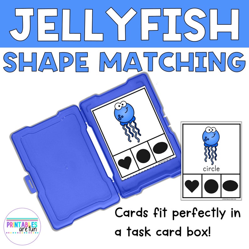 Jellyfish 2D Shape Matching Clip Cards | Printable Math Activity for ...