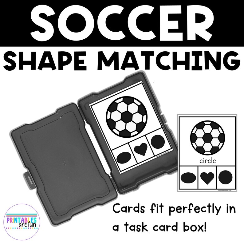 Soccer 2D Shape Matching Clip Cards | Printable Math Activity for ...