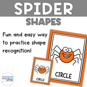 Spider 2D Shape Posters and Flash Cards | Printable Math Activity for ...