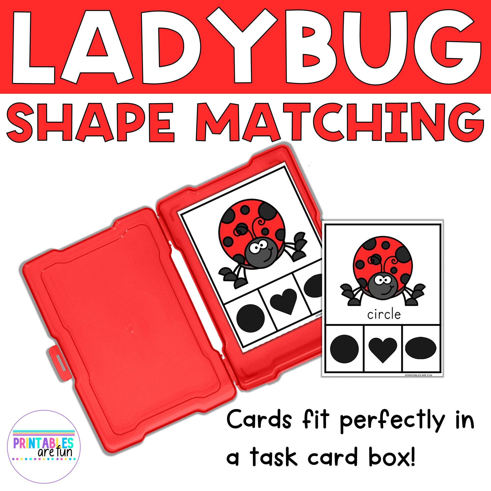 Ladybug 2D Shape Matching Clip Cards | Printable Math Activity for ...