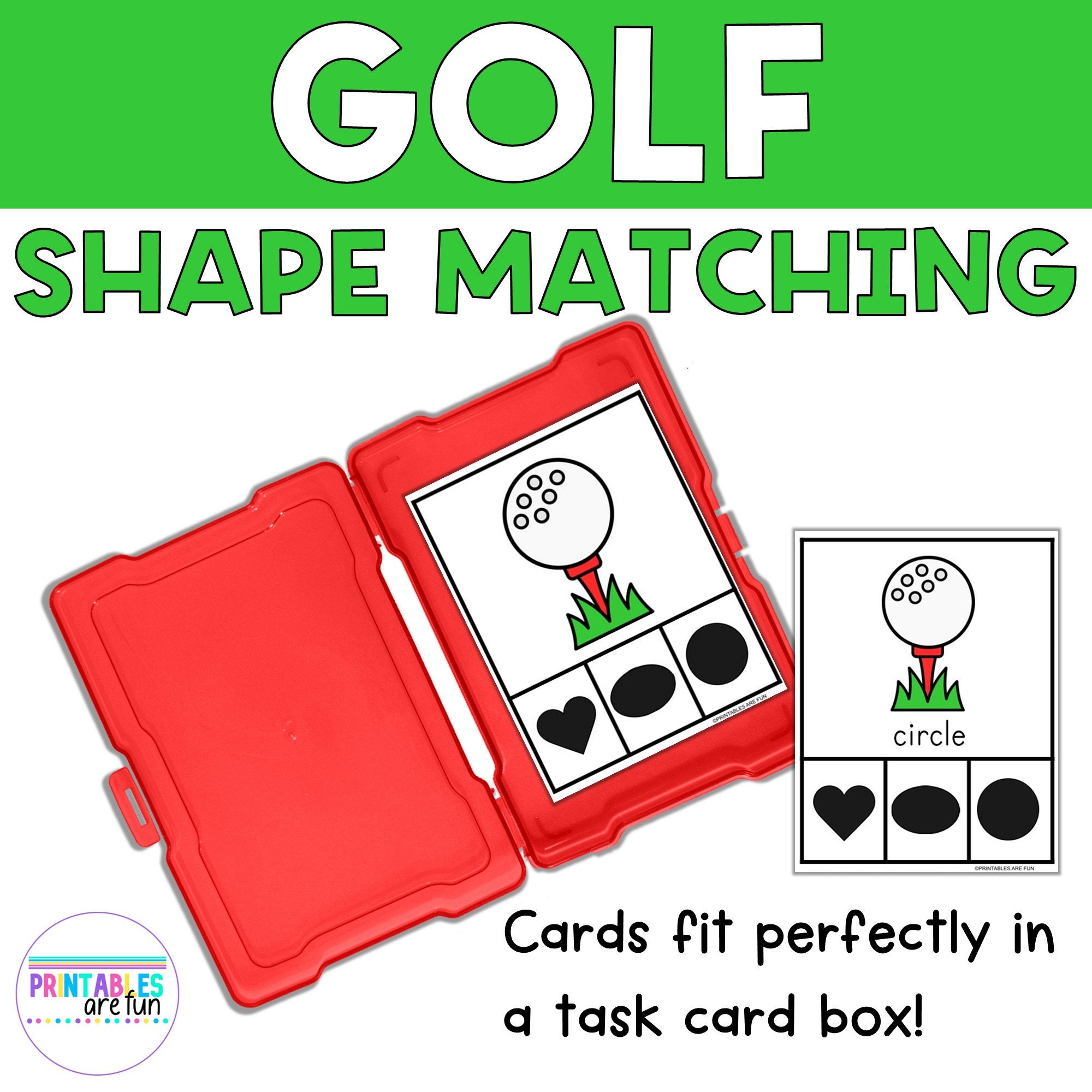 Golf 2D Shape Matching Clip Cards | Printable Math Activity for ...