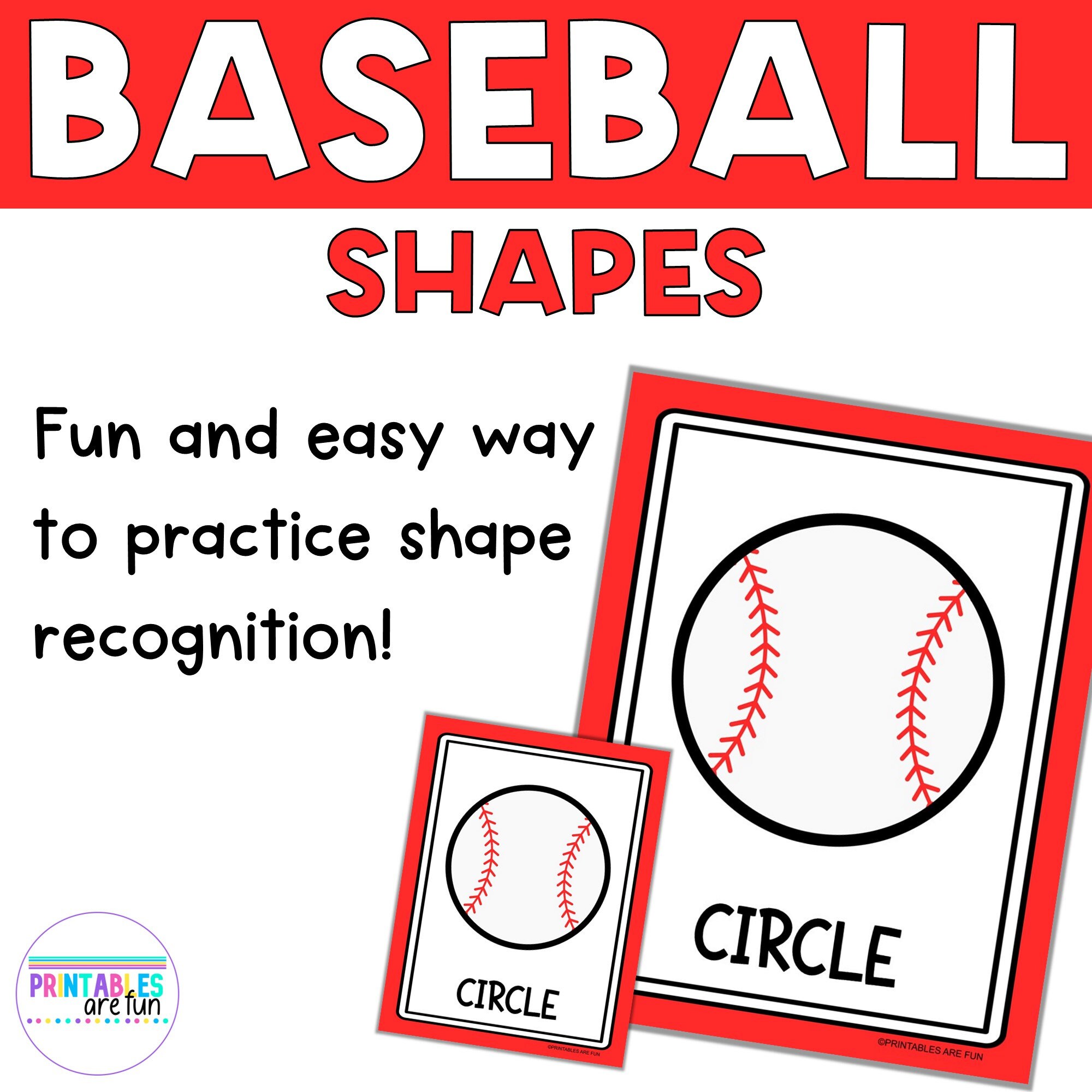 Baseball 2D Shape Posters and Flash Cards | Printable Math Activity for ...