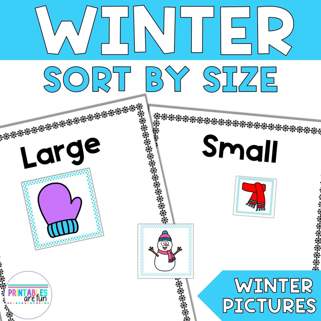 Winter Sort by Size Activity, Size Sorting Mats, Preschool, Homeschool ...