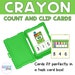 School Crayon Count and Clip Cards 1-10 | Math Task Cards | Printable ...