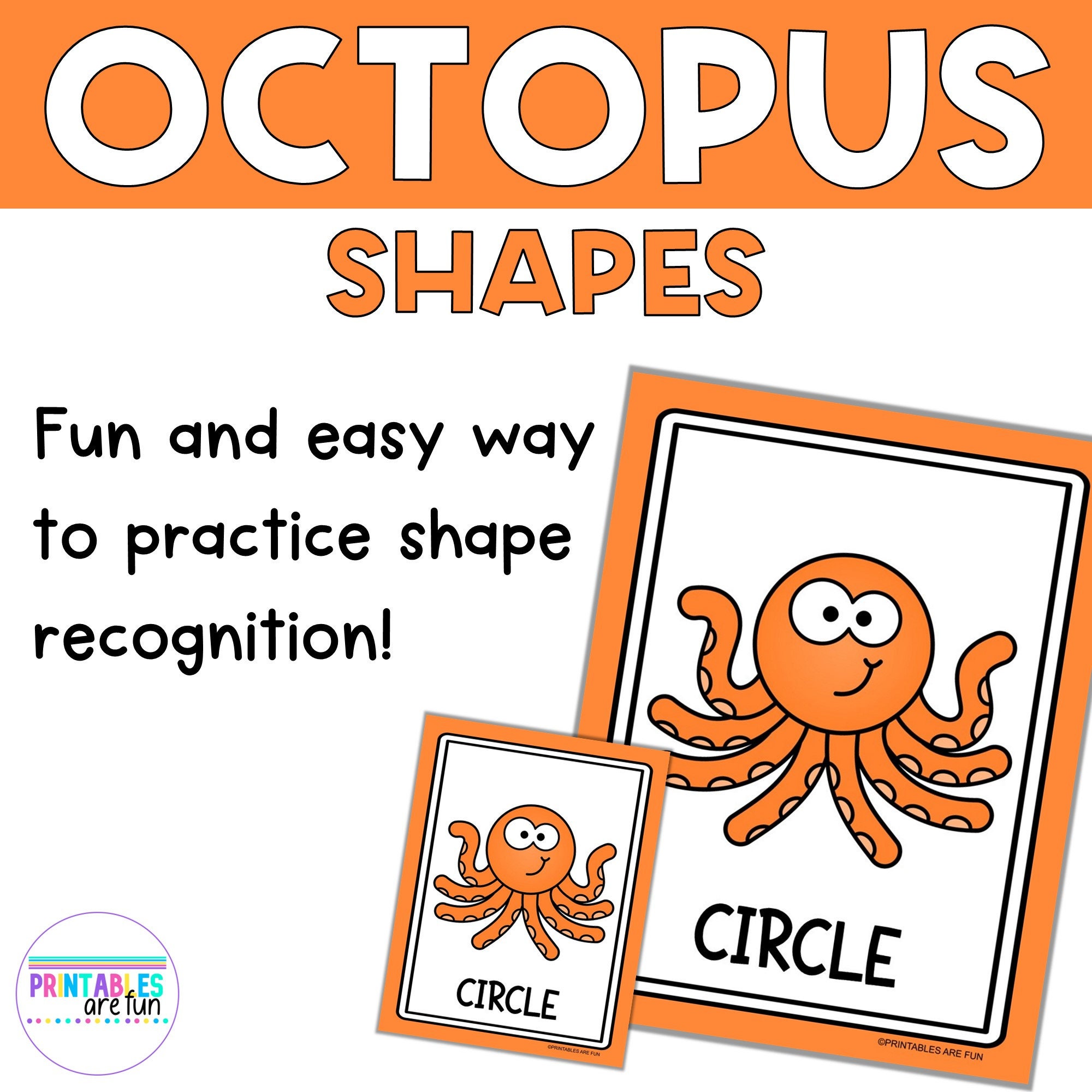 Octopus 2D Shape Posters and Flash Cards | Printable Math Activity for ...
