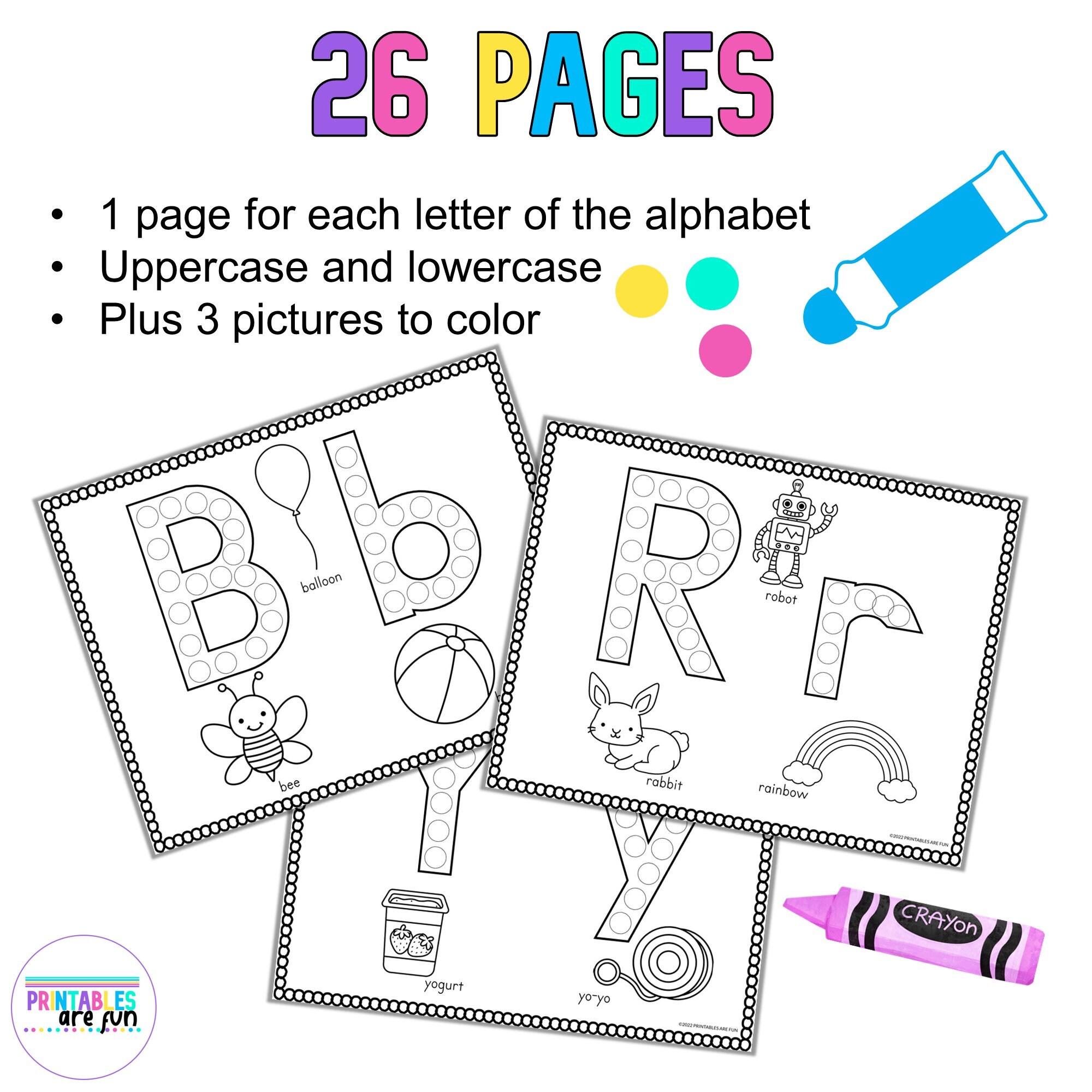 Alphabet Do A Dot Printable, Preschool Activity, Fine Motor, Dot Marker ...