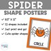 Spider 2D Shape Posters and Flash Cards Printable Math Activity for ...