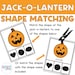 Halloween Jack-o-lantern 2D Shape Matching Clip Cards | Printable Math ...