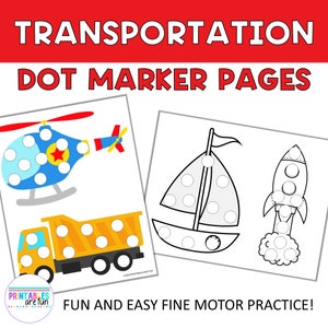 Transportation Do A Dot Printable | Dot Marker Pages for Kids | Fine ...