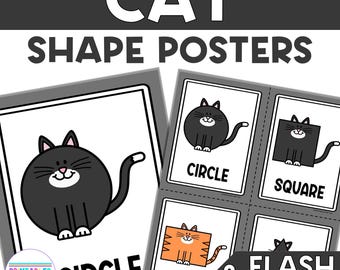 Cat 2D Shape Matching Clip Cards | Printable Math Activity for ...