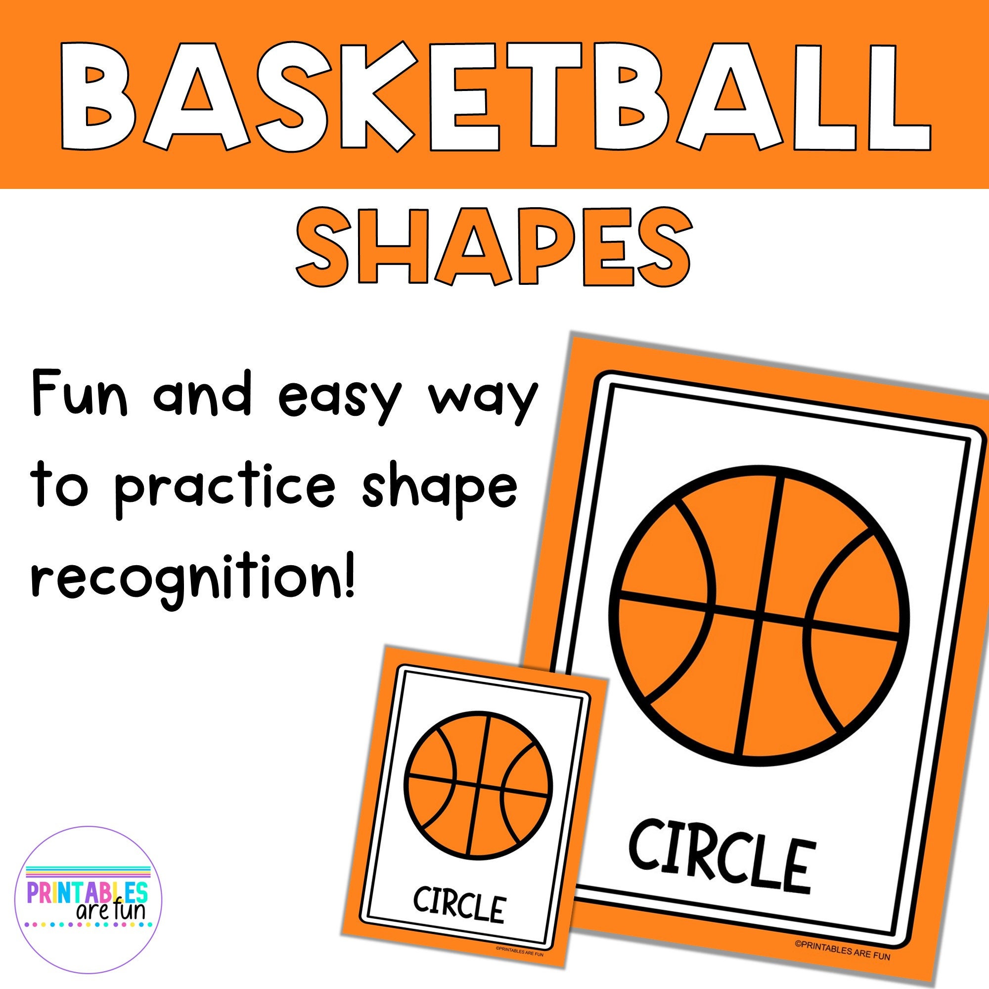Basketball 2D Shape Posters and Flash Cards | Printable Math Activity ...