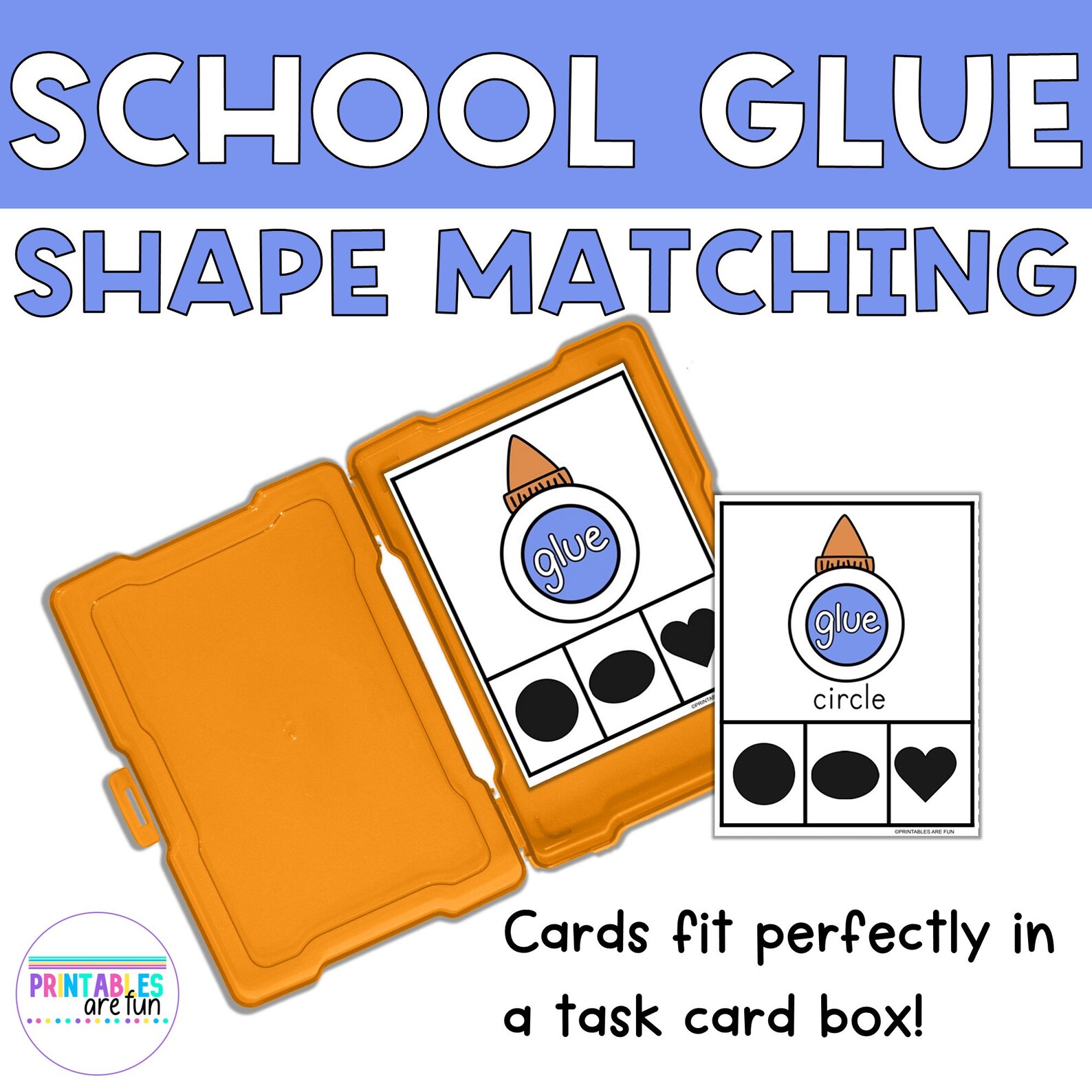 School Glue 2D Shape Matching Clip Cards | Printable Math Activity for ...