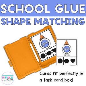 School Glue 2D Shape Matching Clip Cards | Printable Math Activity for ...