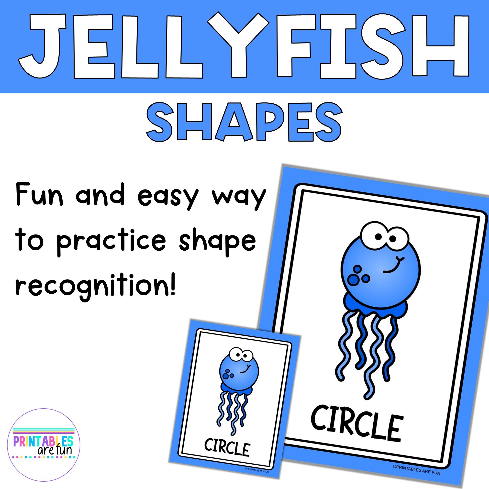 Jellyfish 2D Shape Posters and Flash Cards | Printable Math Activity ...