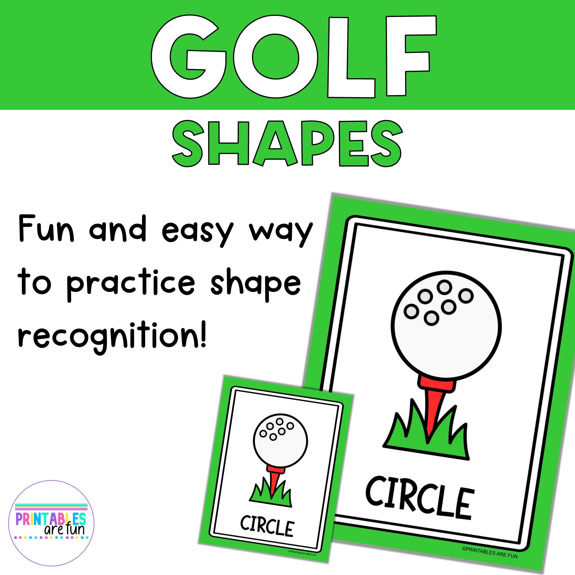 Golf 2D Shape Posters and Flash Cards | Printable Math Activity for ...