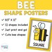 Bee 2D Shape Posters and Flash Cards | Printable Math Activity for ...
